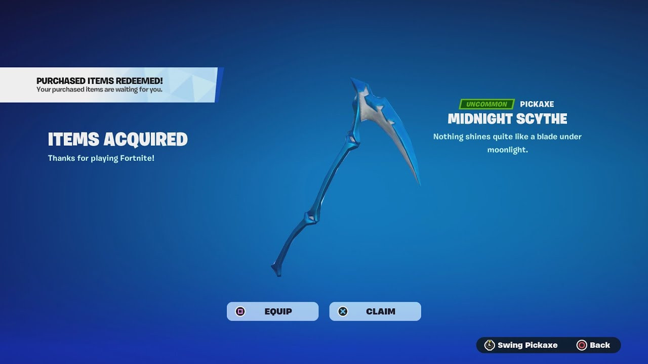Gocdkeys | Comprar Fortnite Midnight Scythe Pickaxe Key al mejor precio.